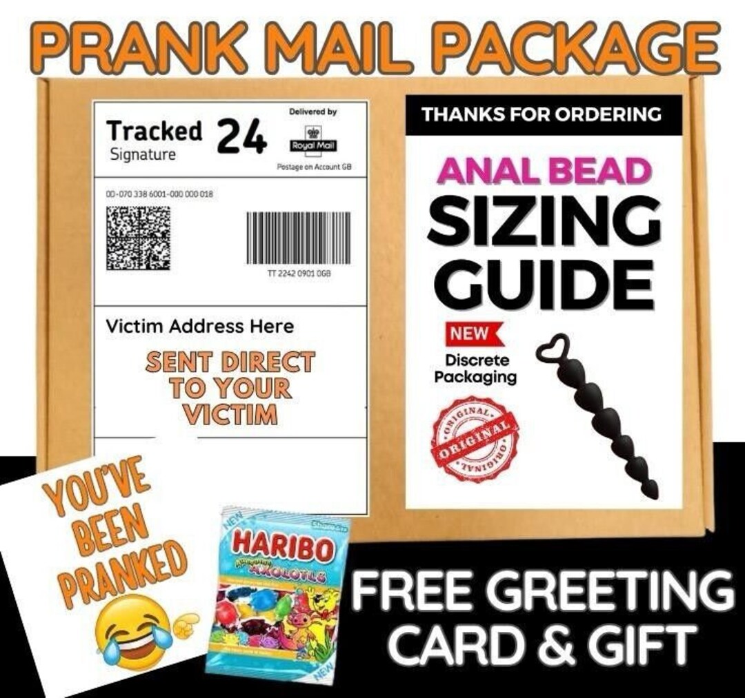 Prank Funny ANA L Bead SIZING GUIDE Adult Joke Birthday Free Sweets ...