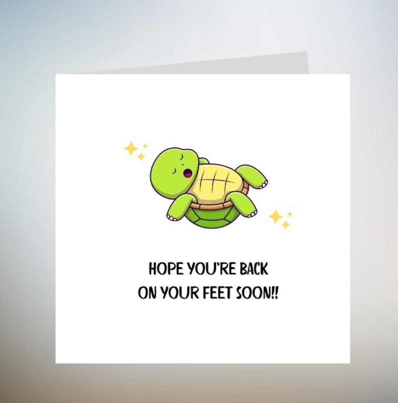 Hope You're Back on Your Feet Soon Funny Get Well Soon Card, Thinking ...