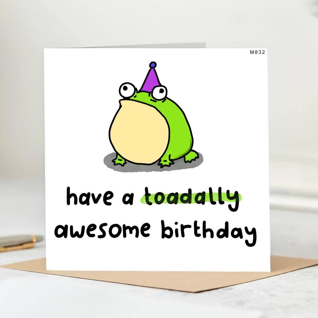 Have A Toadally Awesome Birthday - Funny Birthday Card 6x6 - Etsy