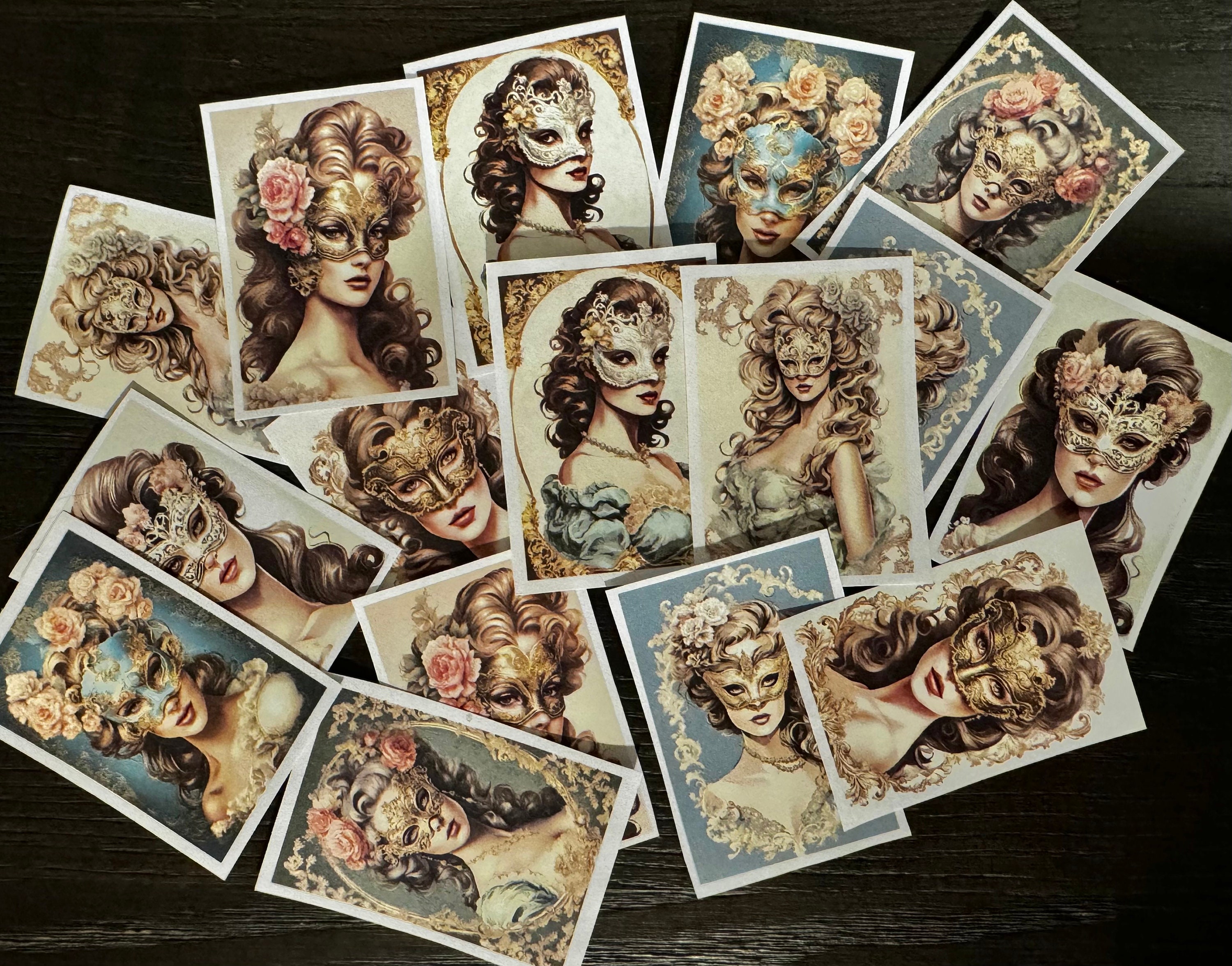 Masquerade Woman Stickers - Vintage Woman Stickers - 16 Pcs - Etsy