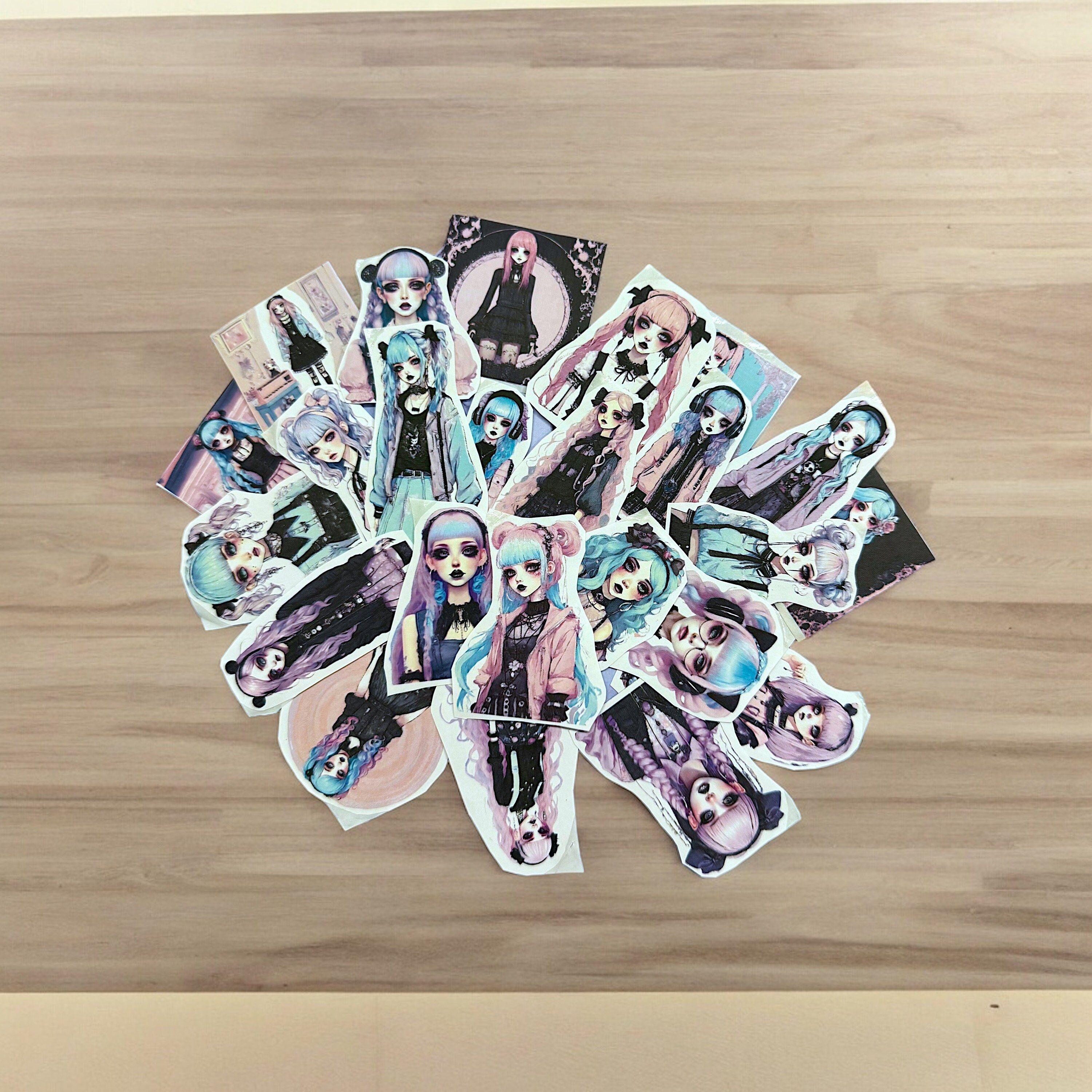 Pastel Goth Girl Stickers - 24 Pcs EASY TO PEEL Stickers Perfect for ...