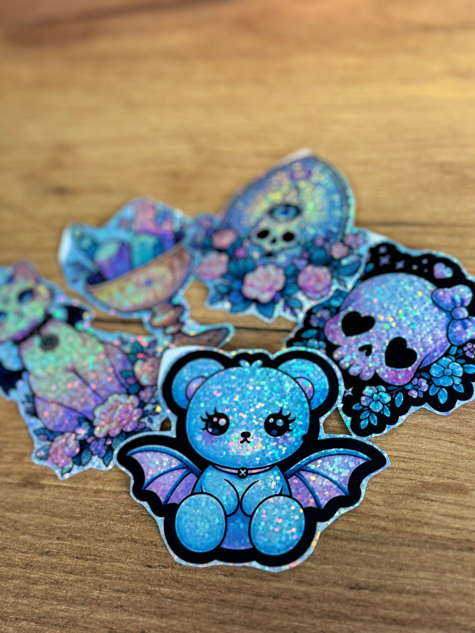 Sparkly Witch Themed Sticker 2 - Batbear - Gorgeous Holographic Witch ...