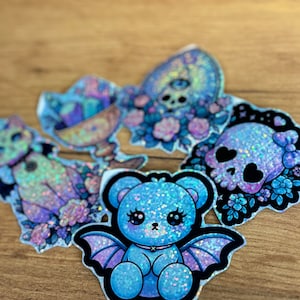 Sparkly Witch Themed Sticker 2 - Batbear - Gorgeous Holographic Witch ...
