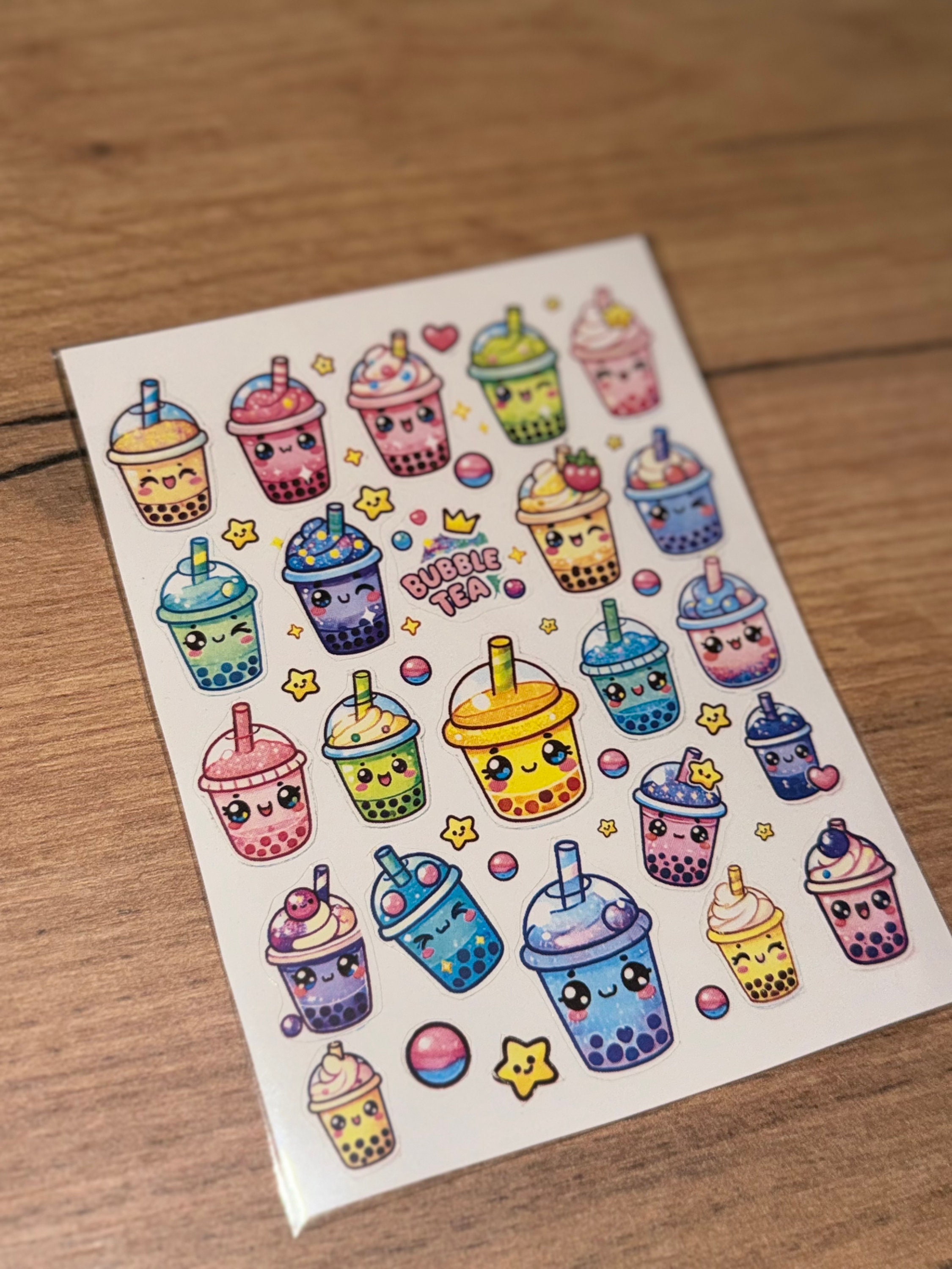 Bubble Tea Stickers Super Cute Colorful Bubble Tea Sticker Sheet With ...