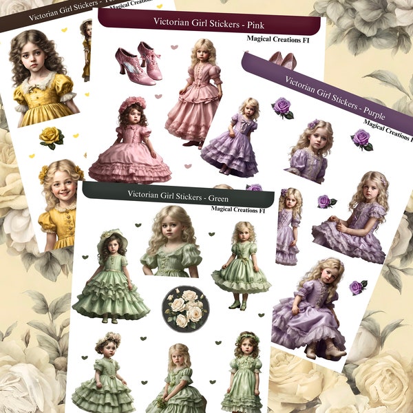 Vintage Girl Stickers - Etsy
