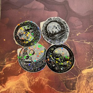 Holographic Moon Sticker - 1 Big Easy to Peel Sticker - Perfect for ...