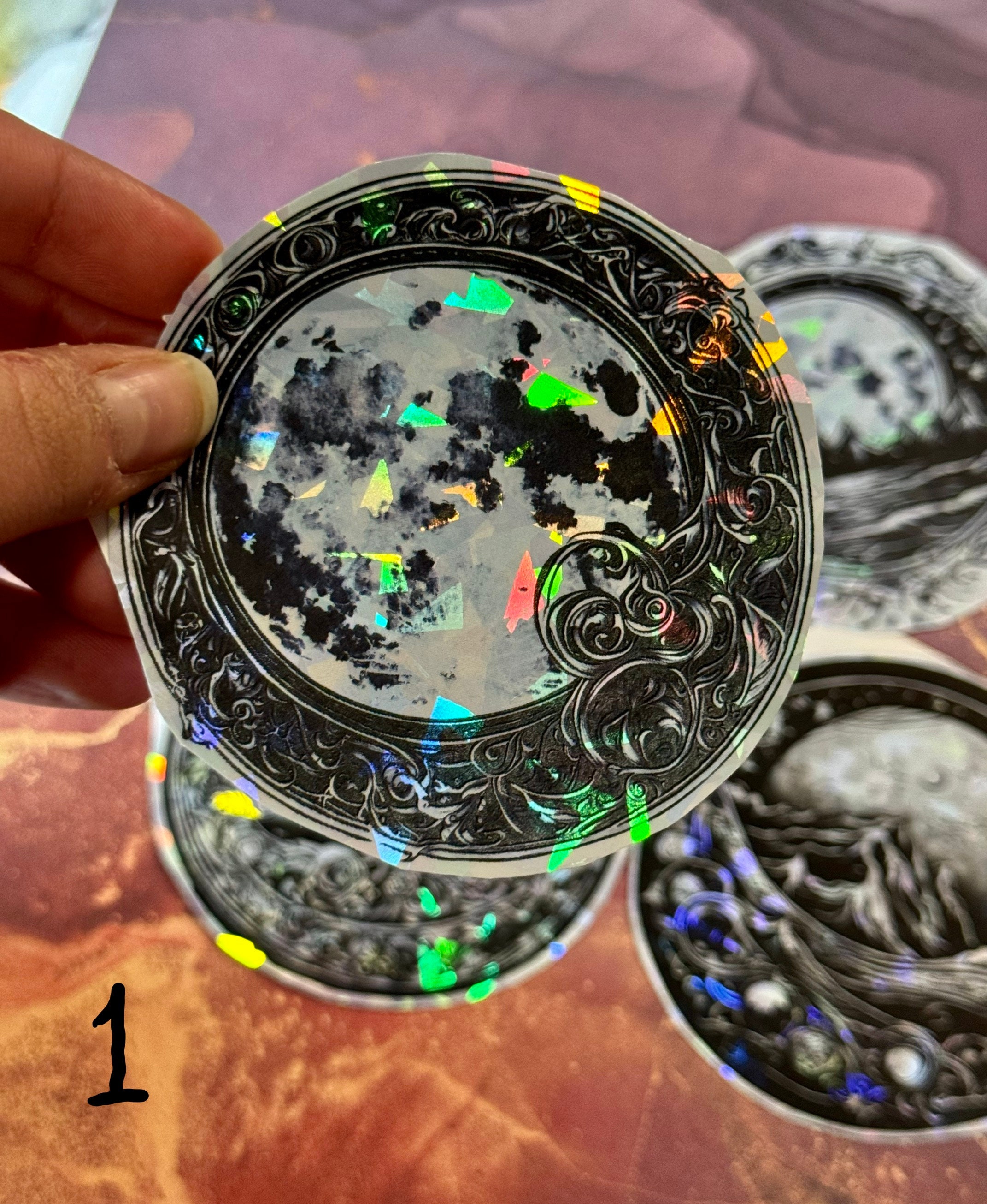 Holographic Moon Sticker 1 Big Easy to Peel Sticker - Etsy