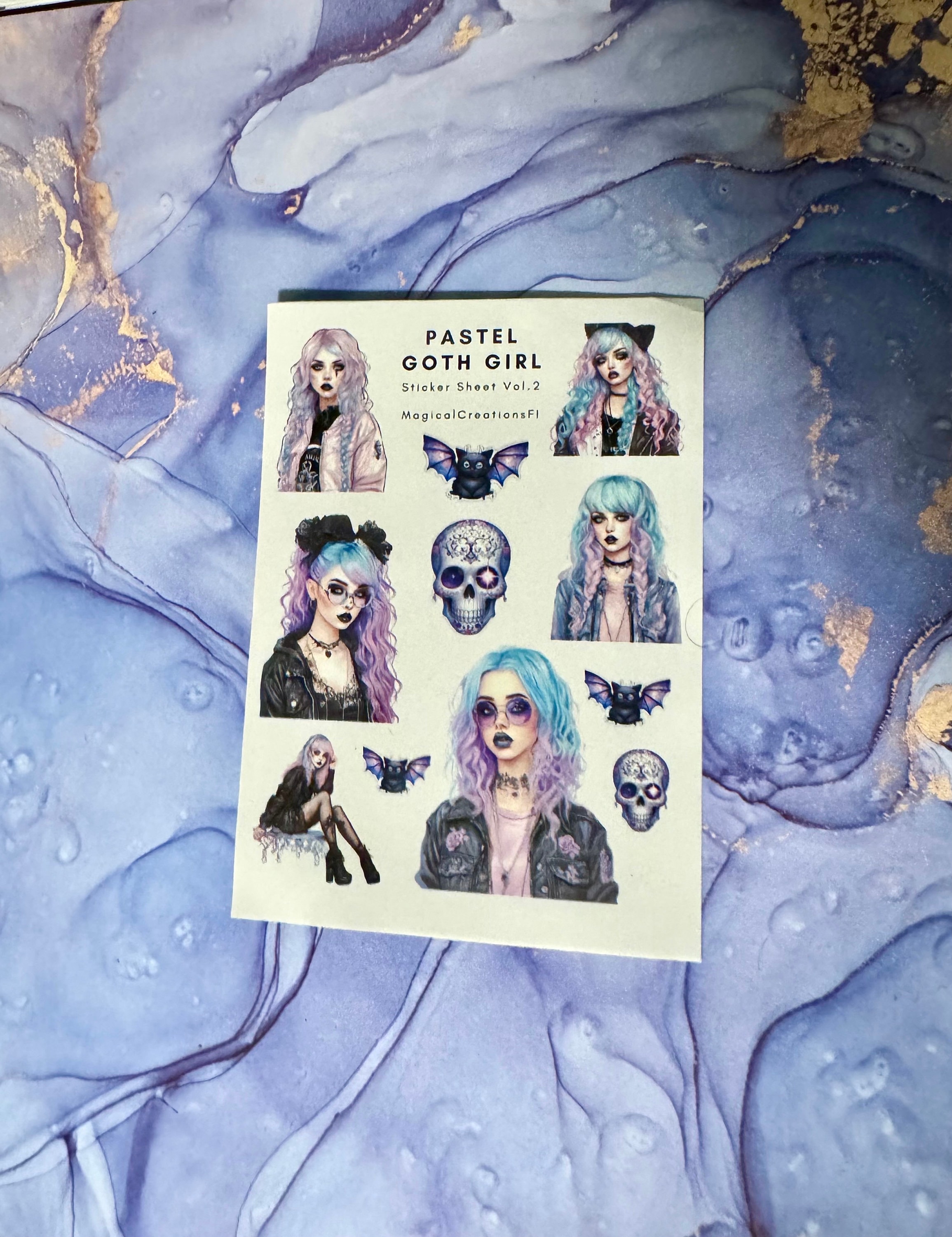 Pastel Goth Girl Sticker Sheet Vol.2 - Stickers - Pastel Goth Girl ...