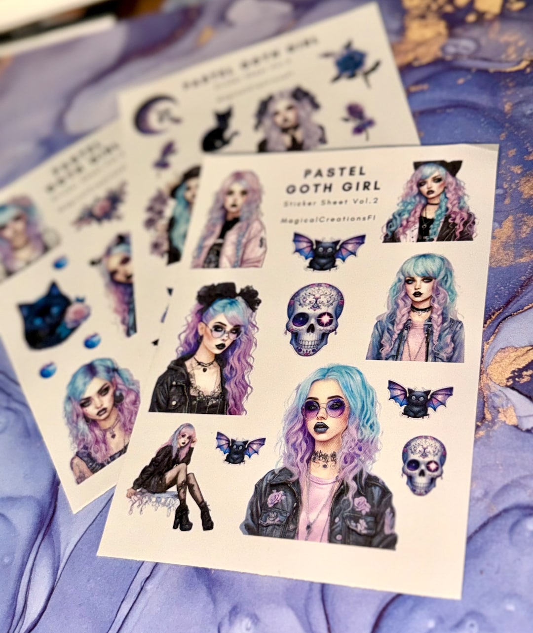Pastel Goth Girl Sticker Sheet Vol.2 - Stickers - Pastel Goth Girl ...