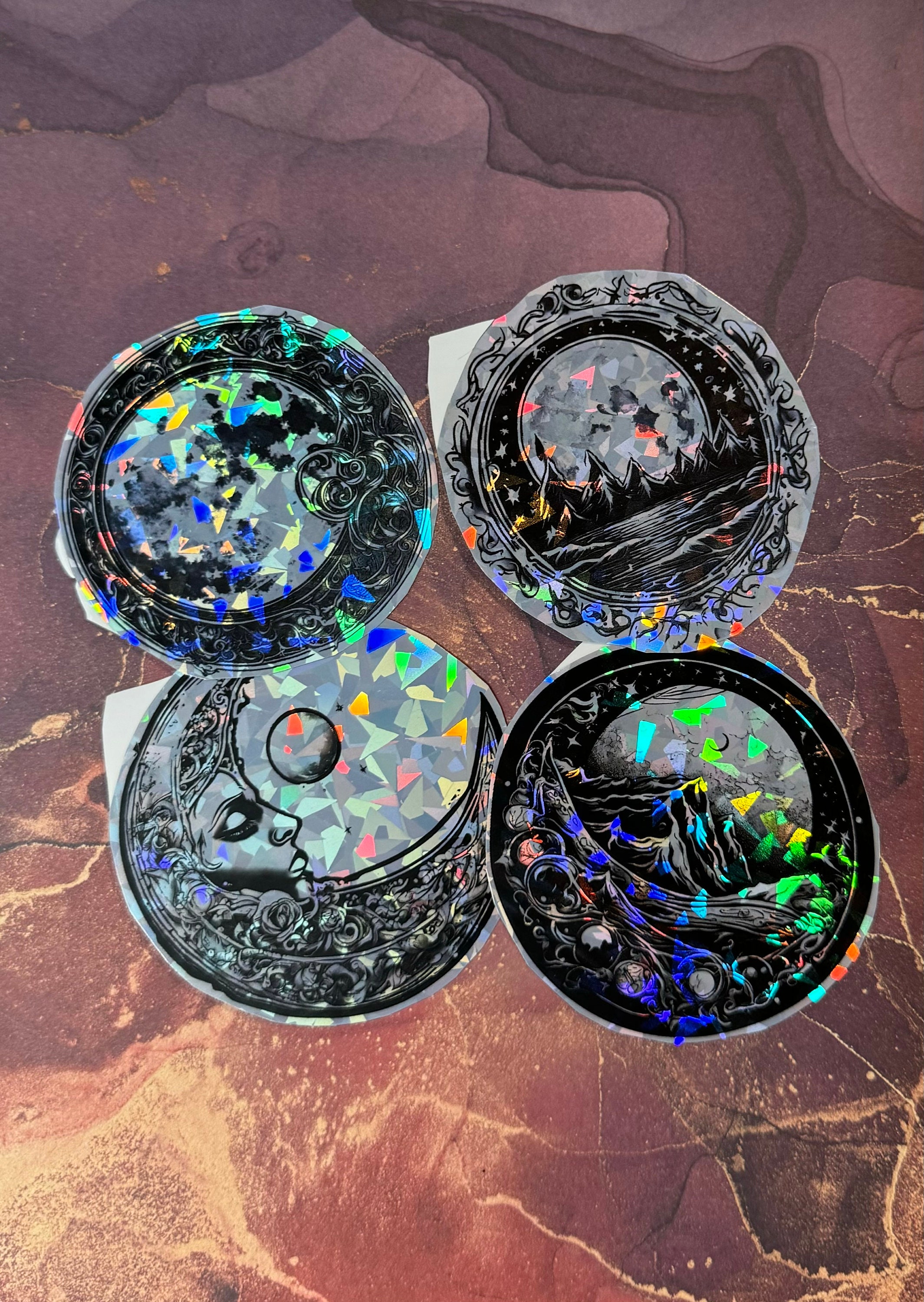 Holographic Moon Sticker 1 Big Easy to Peel Sticker - Etsy