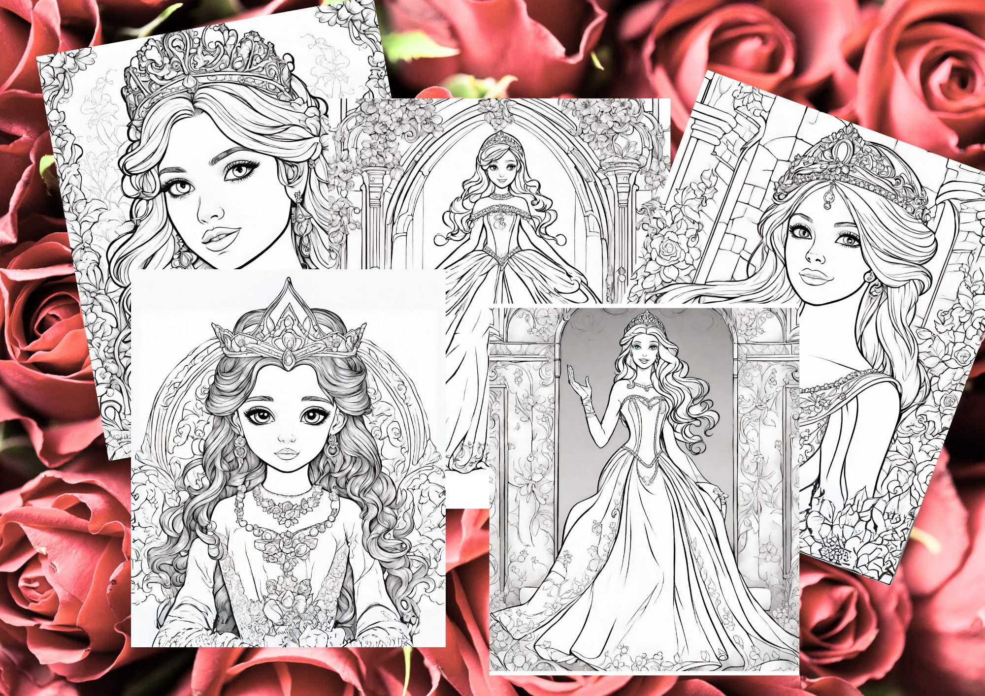 Princess Coloring Pages 20 High Quality Digital Instant - Etsy