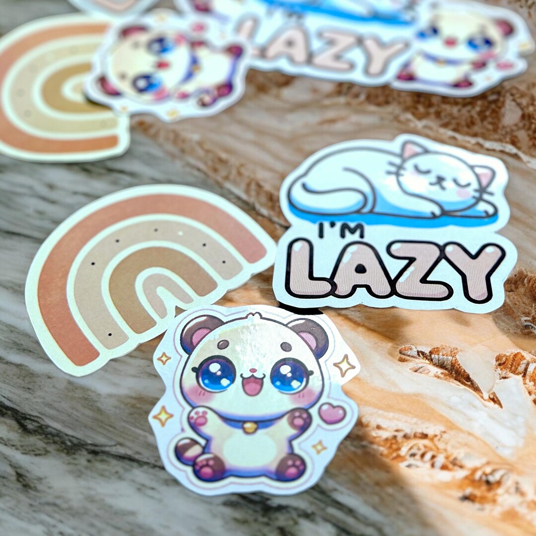 Adorable Cozy Sticker Pack - I’m Lazy Sticker, Cute Animal Sticker and ...