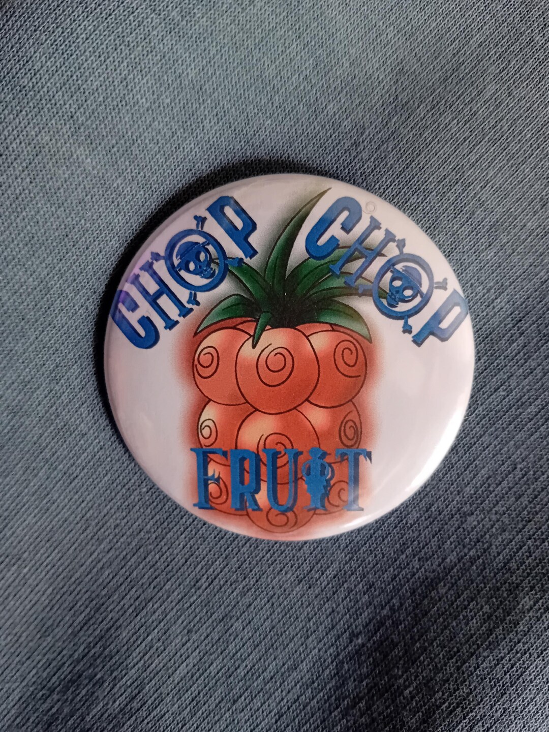 One Piece Anime Chop Chop Fruit Button Safety Pin Badge - Etsy
