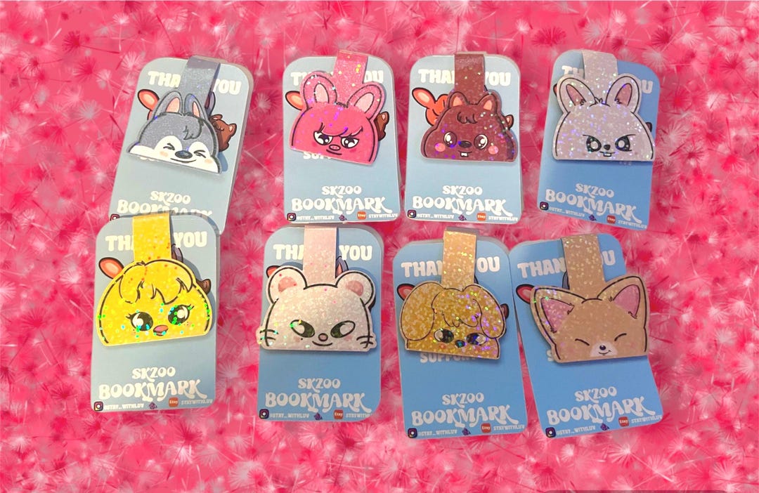 SKZOO Inspired Holographic Peekaboo Magnetic Bookmark | 3’ OT8 SKZOO ...