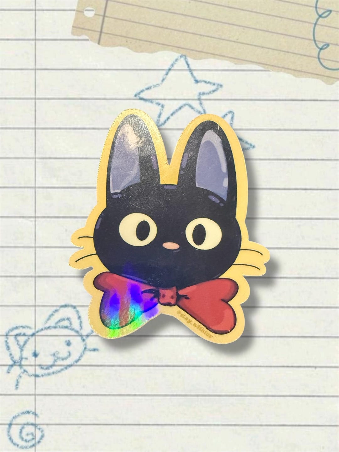 Jiji Cat Holographic Sticker: Anime Laptop Decal - Etsy