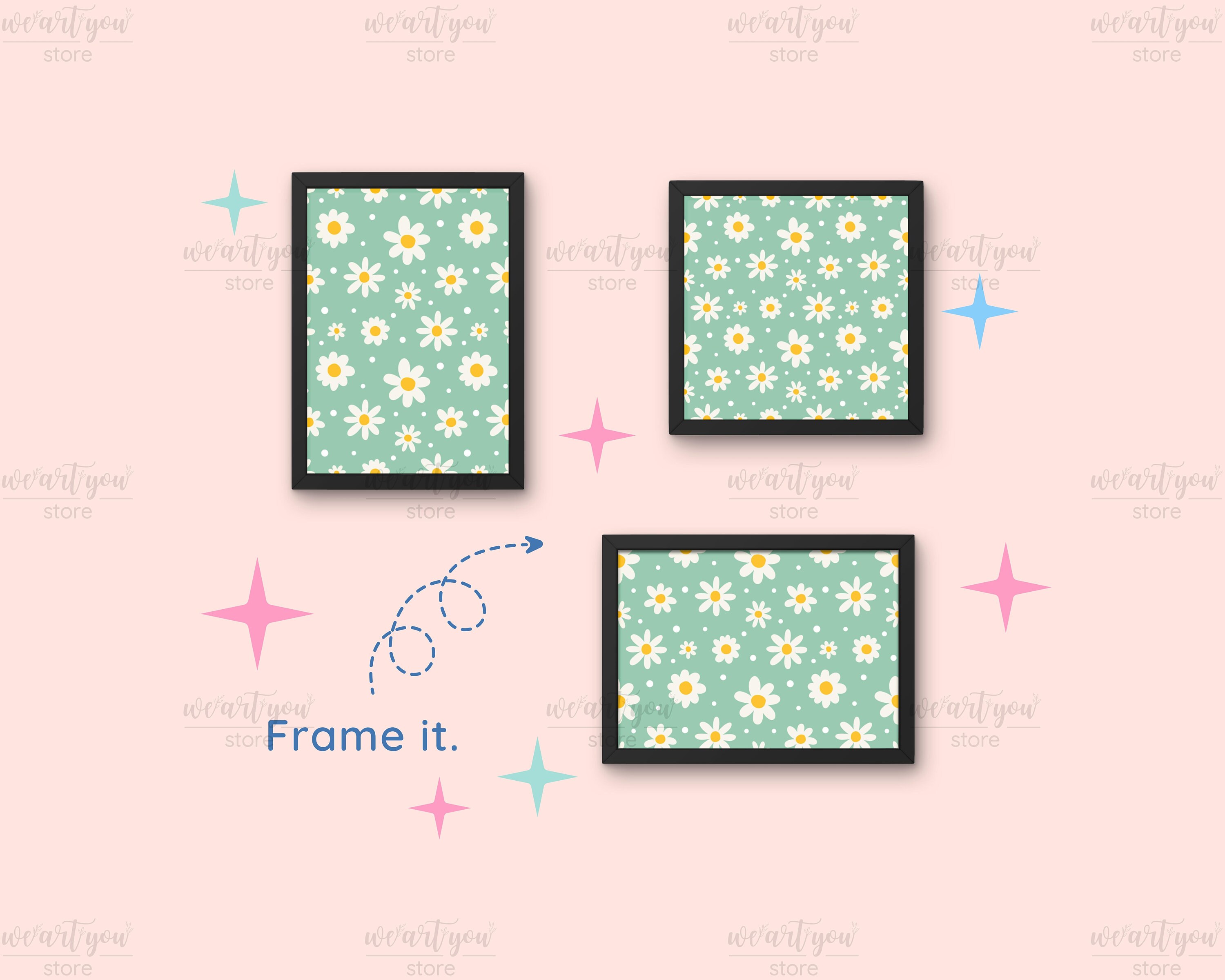 Groovy Daisy Pattern, Retro Daisies Flower, Daisy Seamless Fabric ...