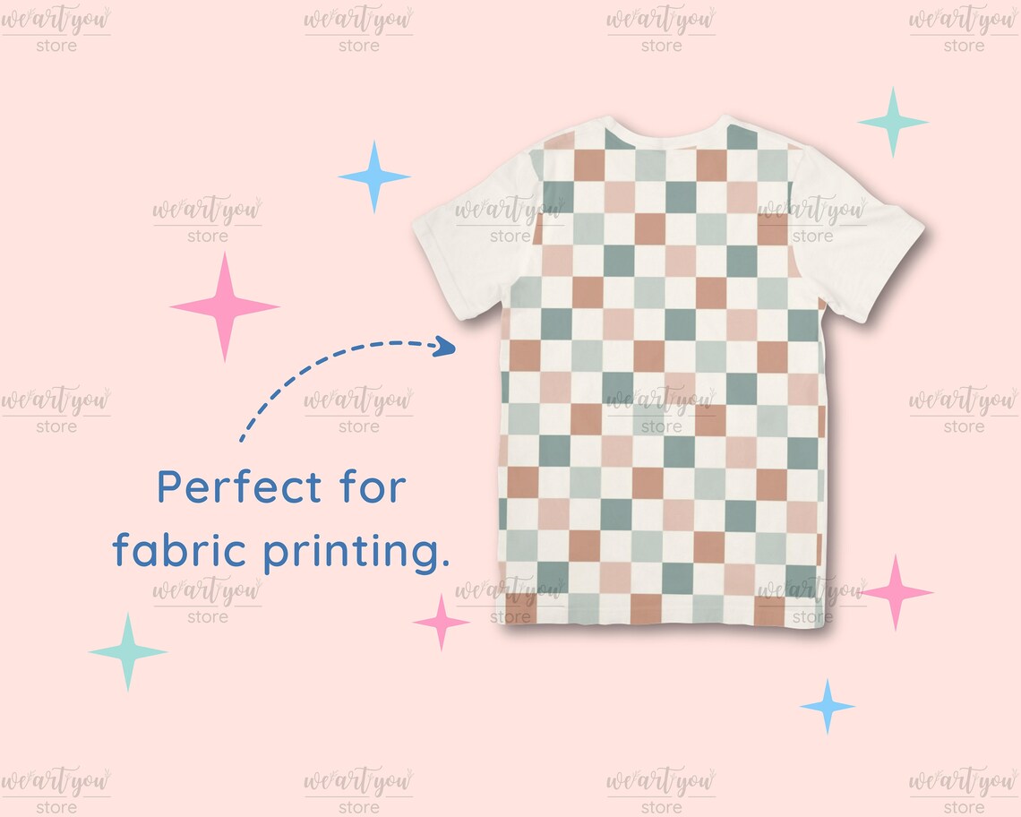 Neutral Checkered Seamless Pattern Boho Checkered Seamless Digital ...