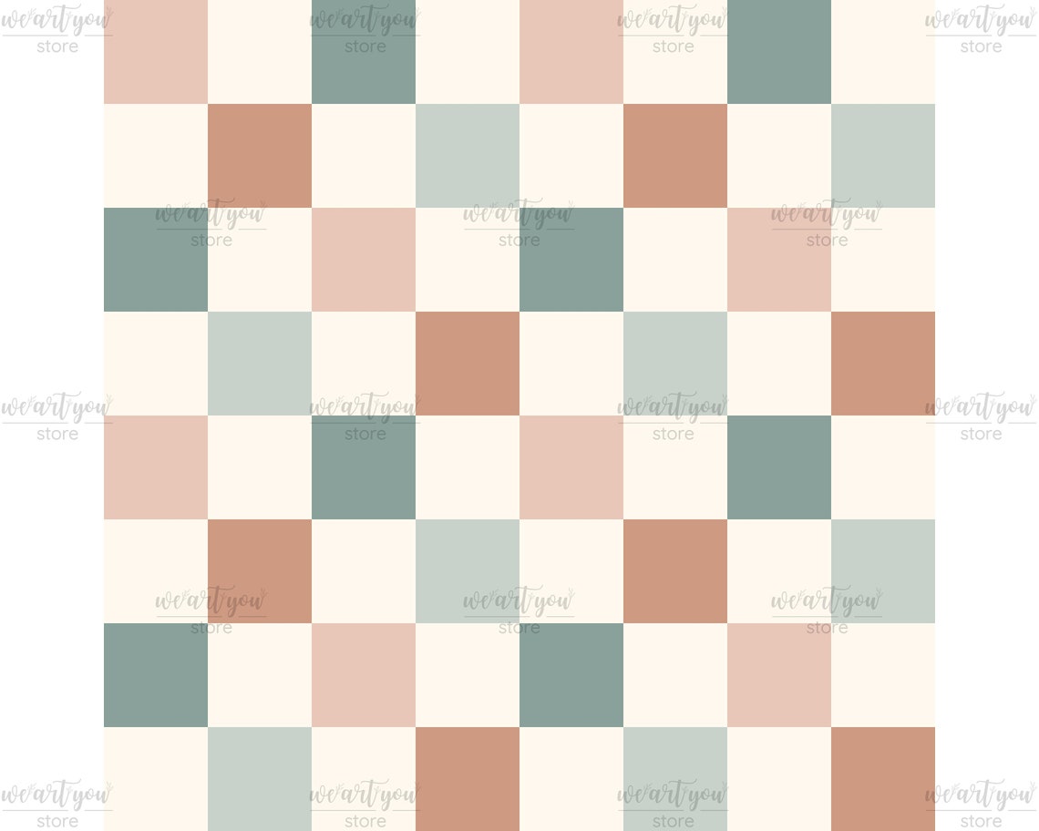 Neutral Checkered Seamless Pattern Boho Checkered Seamless Digital ...
