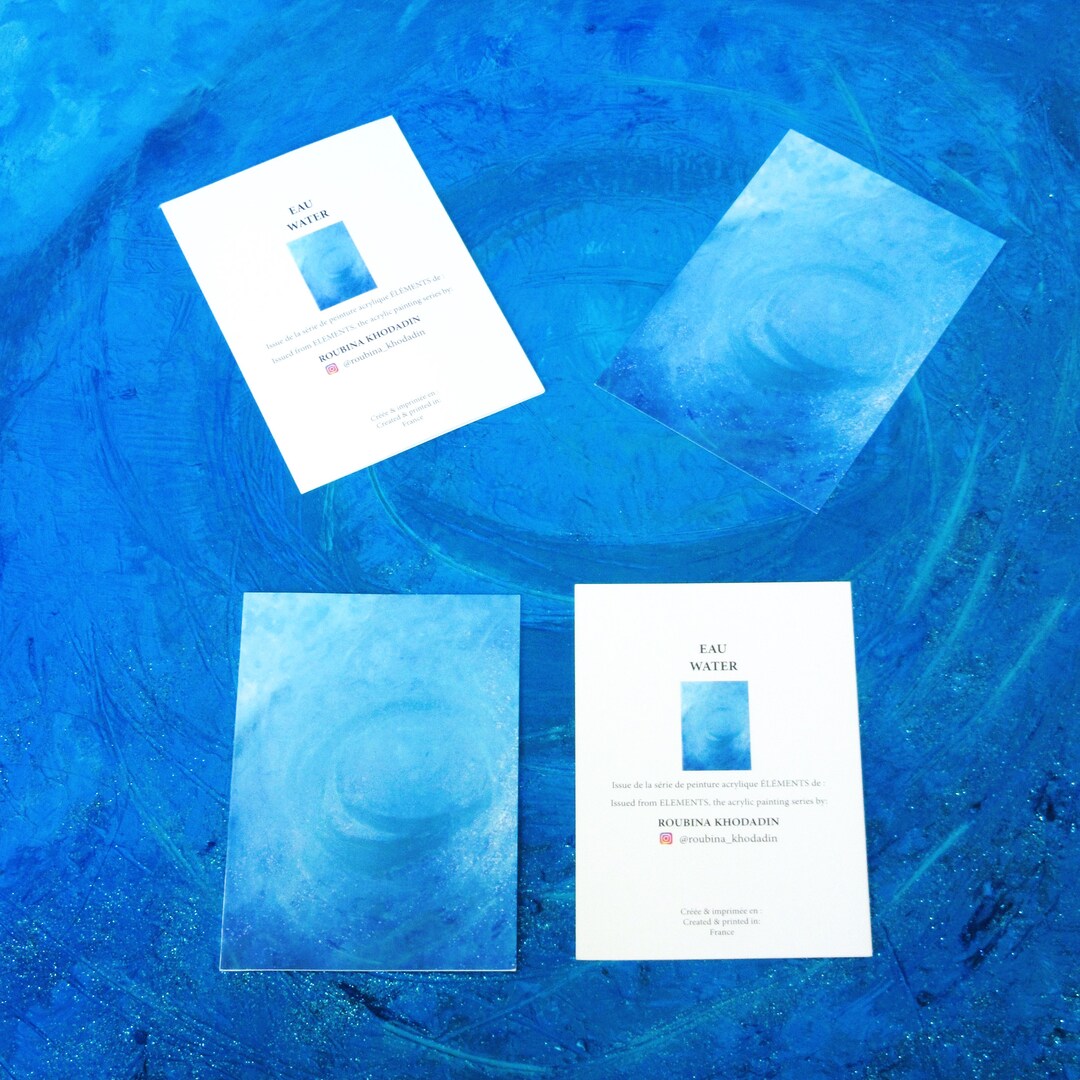 Art Print Card, Blue Card, Sea Card, Ocean Card, Blue Greeting Card ...