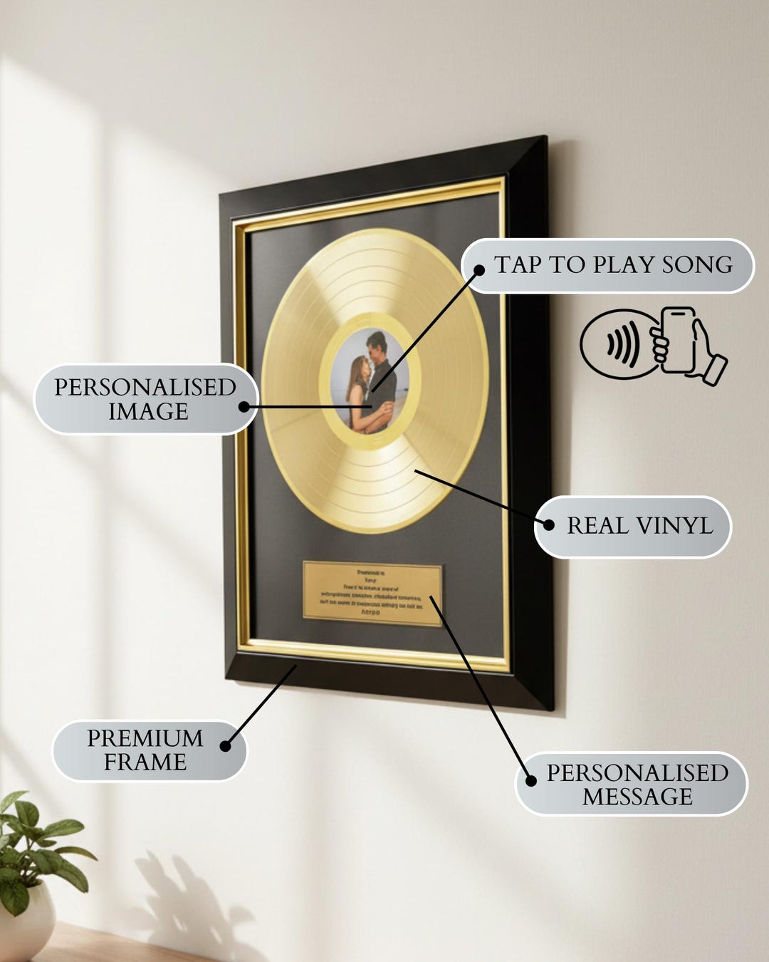 Scan-to-play Vinyl Disc Record Plaque – Personalized Music Gift With ...