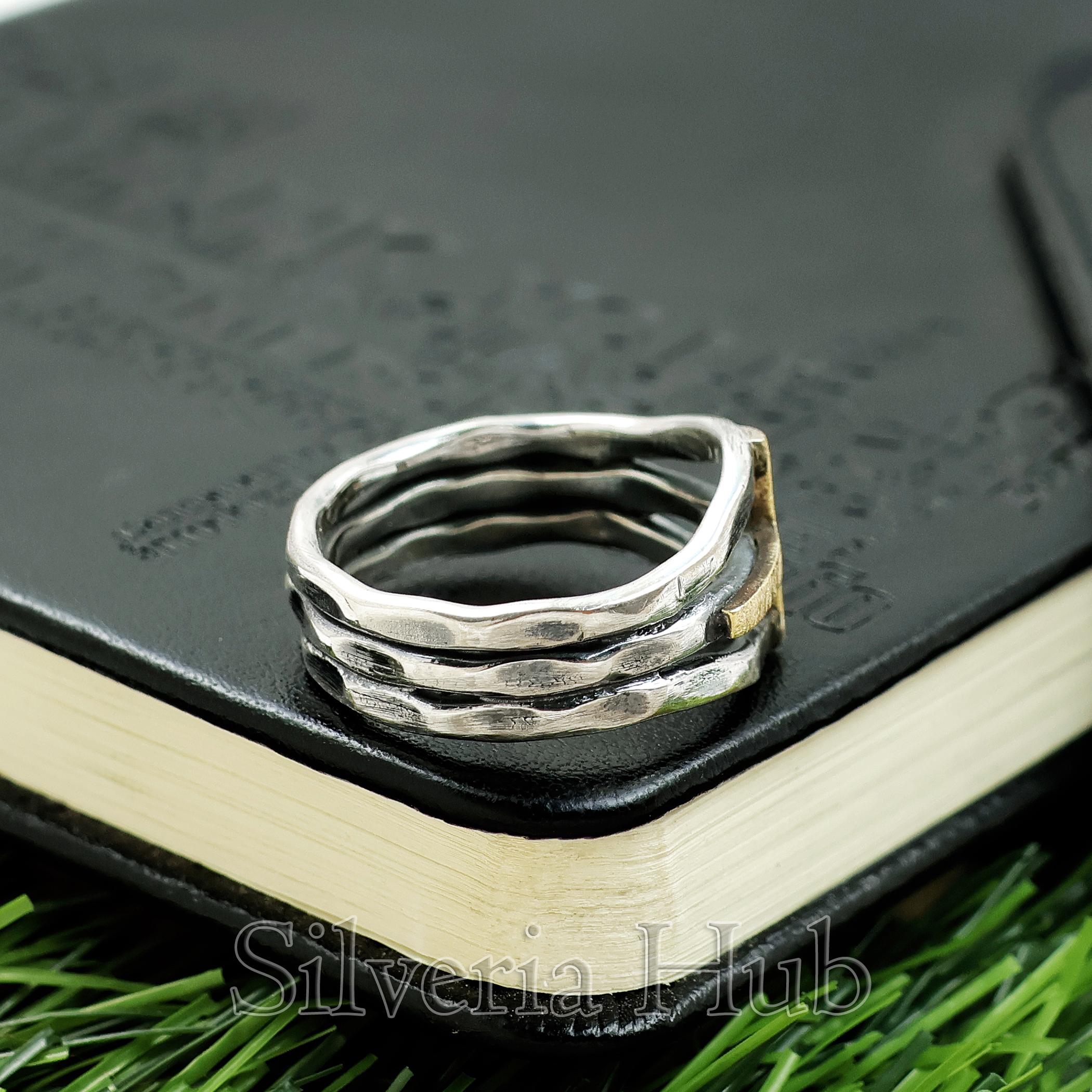 Handmade Sterling Silver Two-tone Cross Ring: Religious Statement ...
