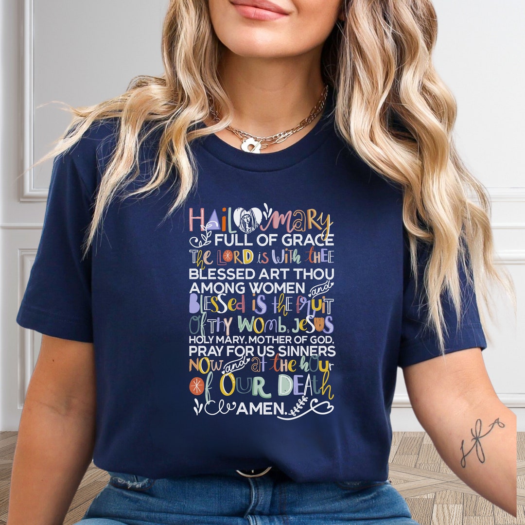 Catholic Apparel, Marian Shirt, Rosary Shirt, Virgin Mary Shirt ...