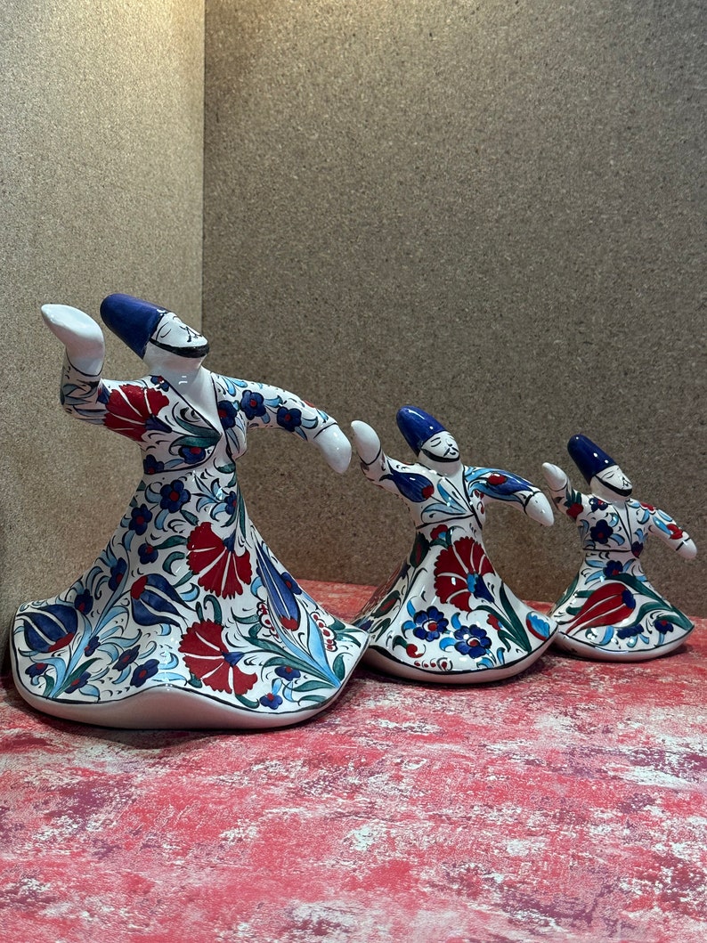 Whirling Dervish Sufi 3 Pieces Mevlana Ceramic Handmade Ceramic Figure ...