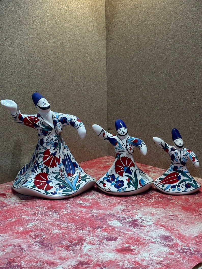 Whirling Dervish Sufi 3 Pieces Mevlana Ceramic Handmade Ceramic Figure ...