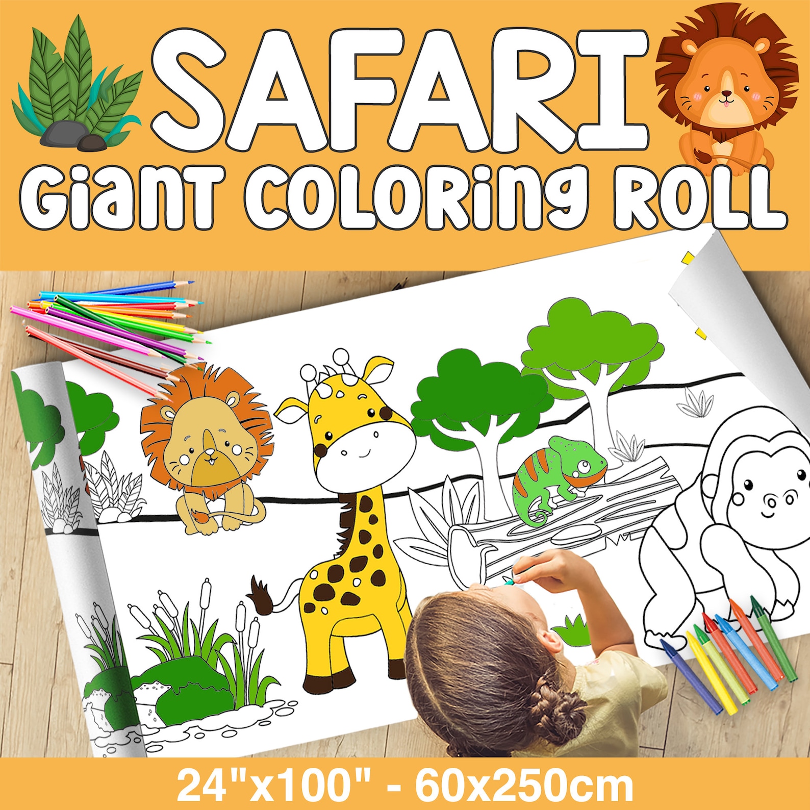 Giant Coloring and Activity Roll for Kids Coloring Poster - Etsy