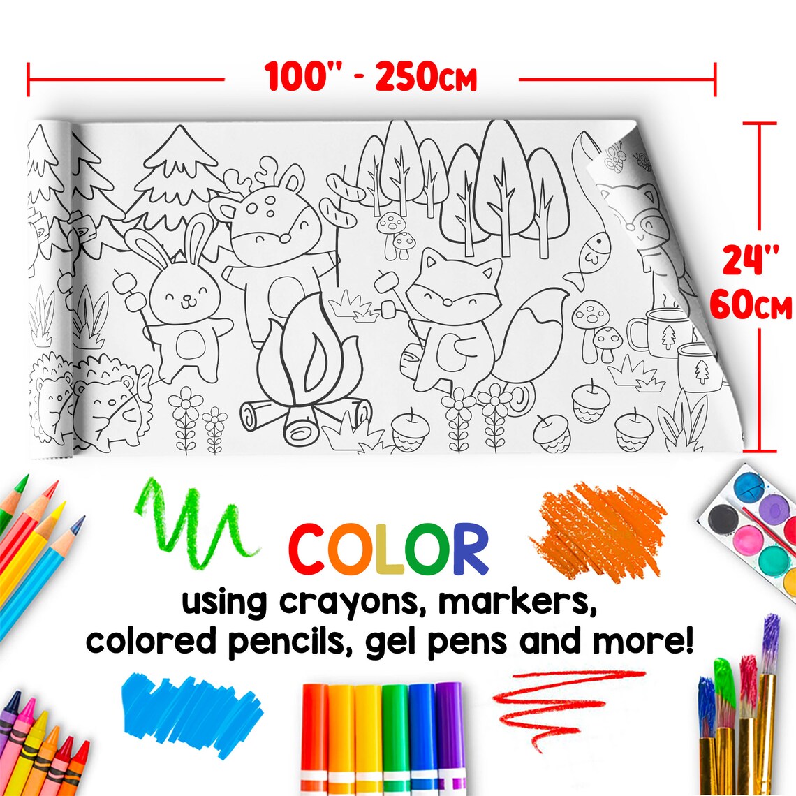 Christmas Giant Coloring and Activity Roll for Kids Coloring Poster ...