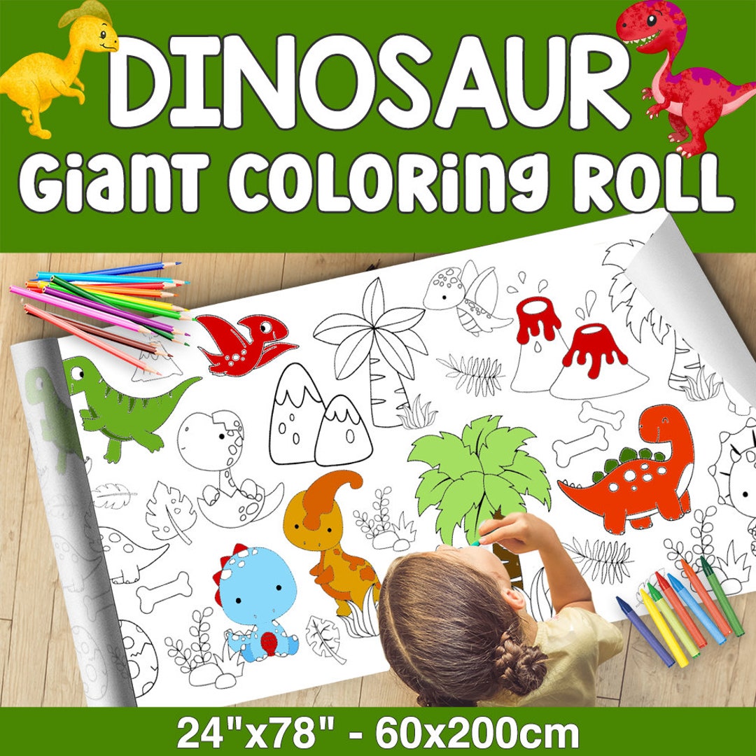 Giant Coloring and Activity Roll for Kids Coloring Poster - Cute ...