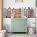 Watercolor Town Houses Wall Decal Set, European Town Wall Sticker Set ...