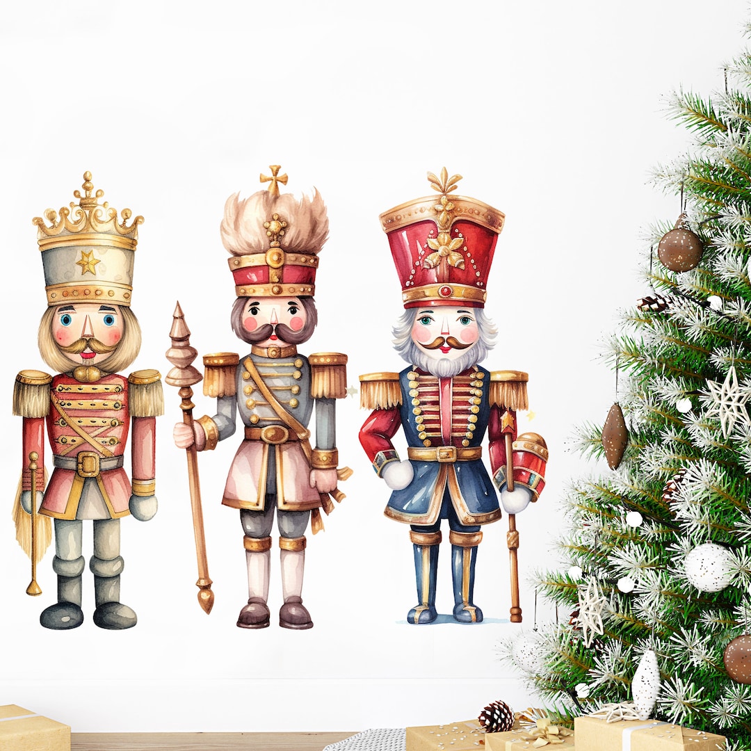 Nutcrackers Wall Decal, Christmas Sticker, Removable Nutcracker ...