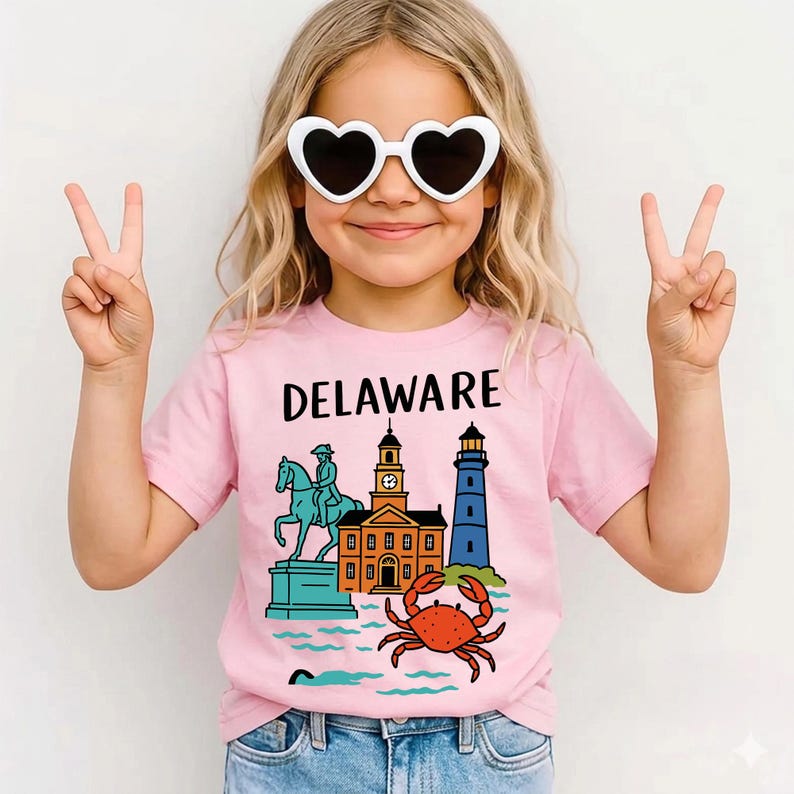 Delaware State T-shirt for Kids, First State Toddler Tee Youth Shirt ...
