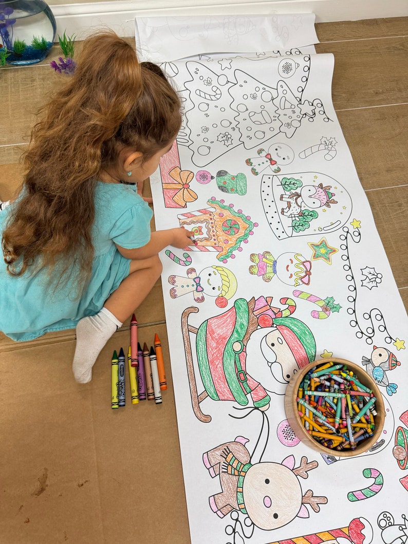 Christmas Giant Coloring and Activity Roll for Kids Coloring Poster ...