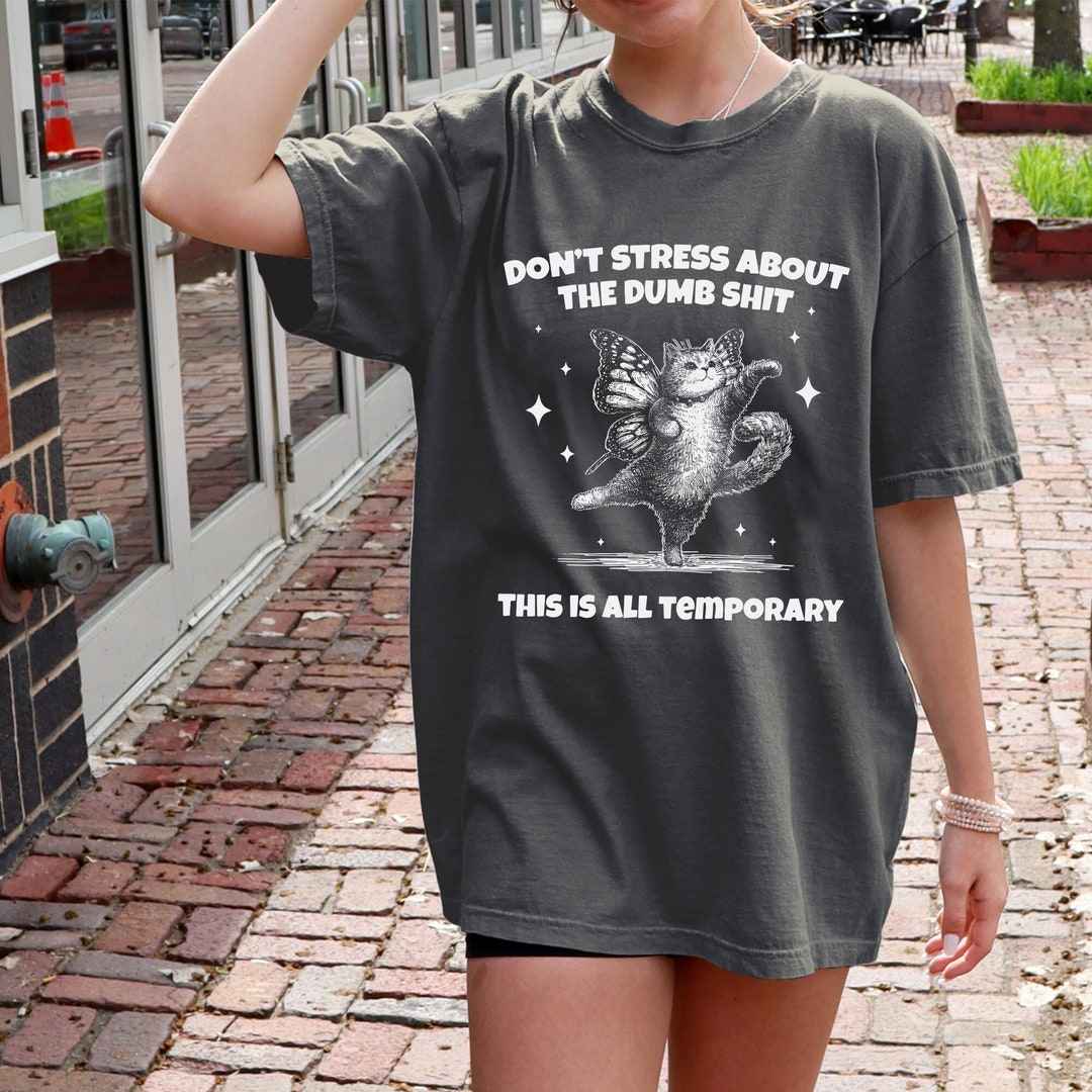 Don't Stress About the Dumb Shit This is All Temporary Funny Cat T ...