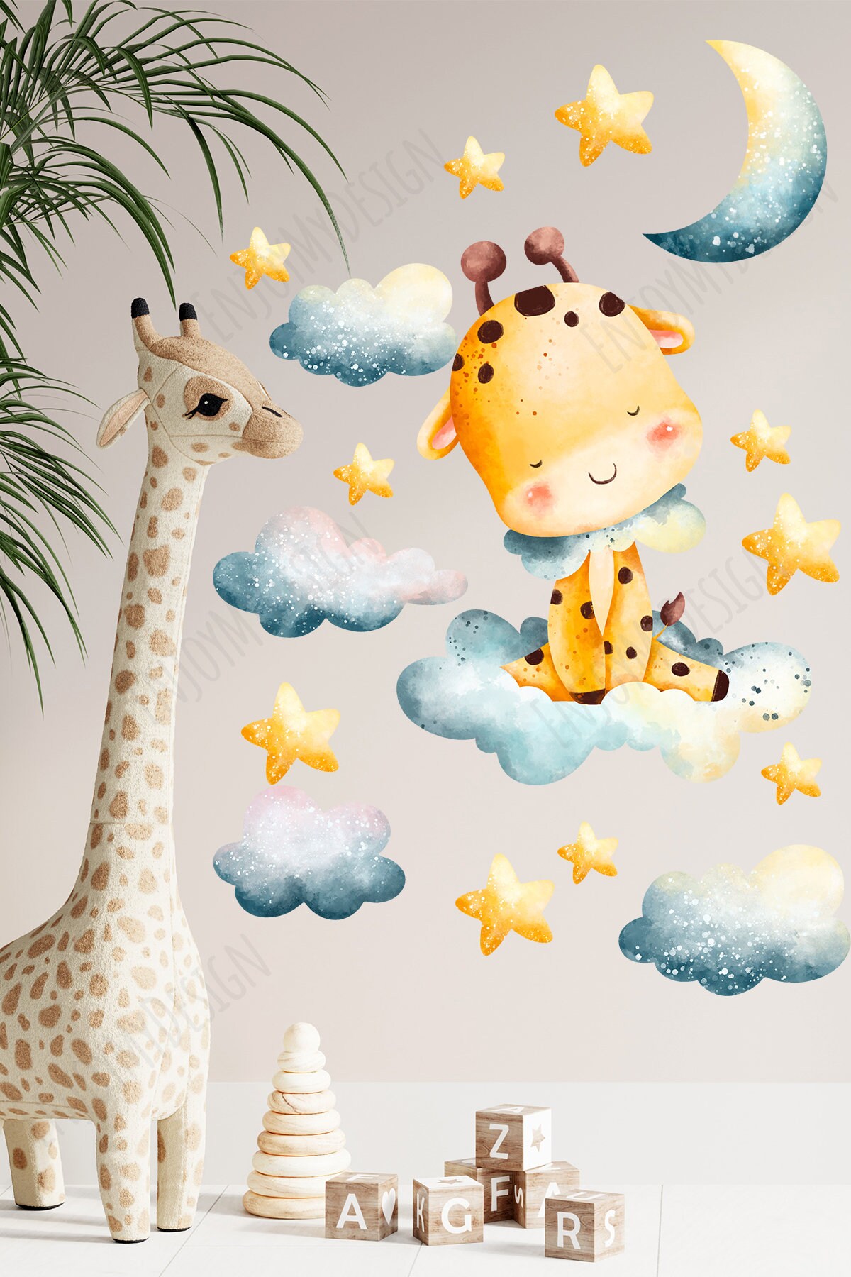 Cute Sleeping Bear Nursery Wall Decal Sticker Set Removable Decals - Etsy