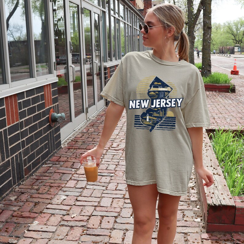 New Jersey Retro Home State Shirt, Custom 50 US States Travel T-shirt ...