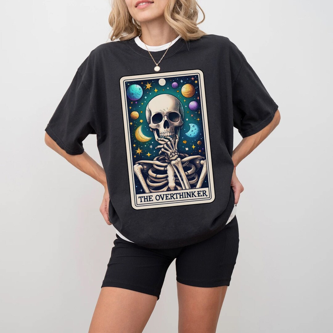 The Overthinker Tarot Card T-shirt, Funny Unisex Shirt Tarot Card Humor ...