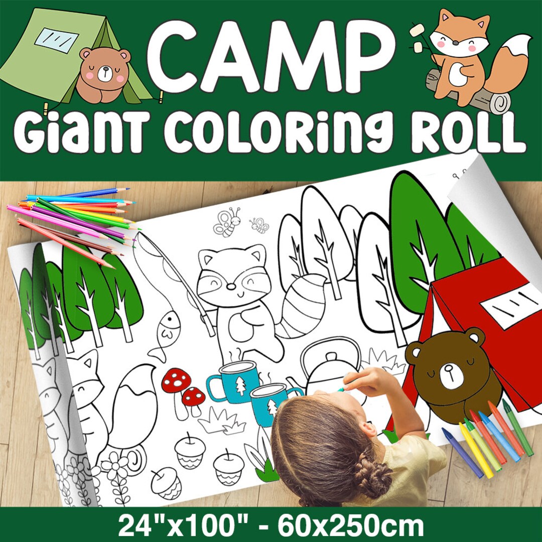 Giant Coloring and Activity Roll for Kids Coloring Poster - Animals ...