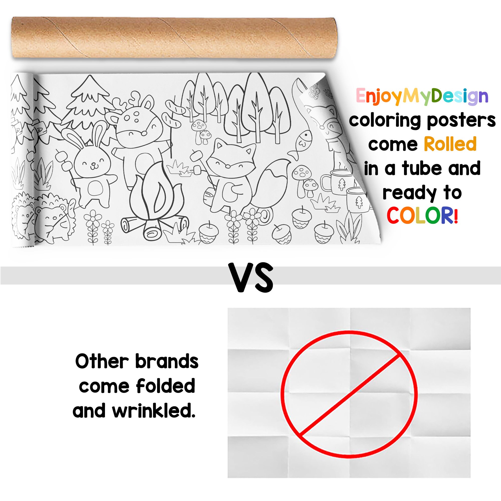 Giant Coloring and Activity Roll for Kids Coloring Poster - Safari and ...