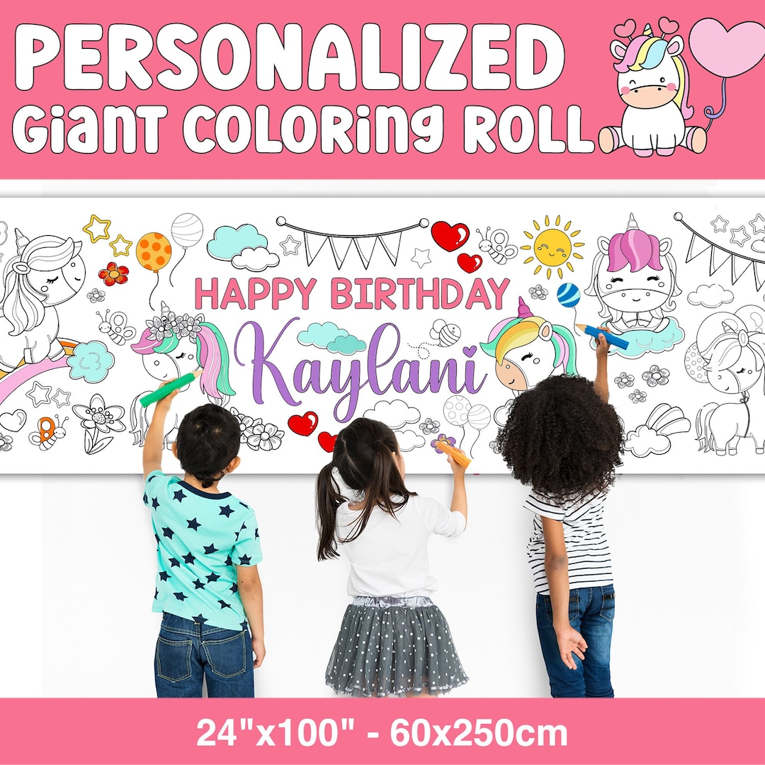 Custom Giant Coloring and Activity Roll for Kids Coloring Poster ...