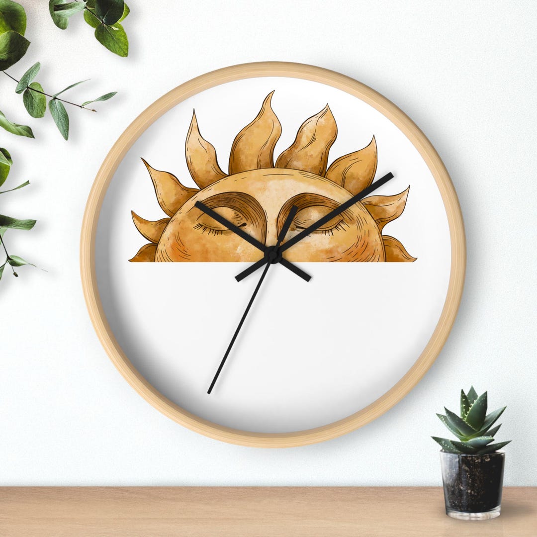 Sunrise Serenity Wall Clock, Sun-themed Home Decor, Artistic Clock for ...