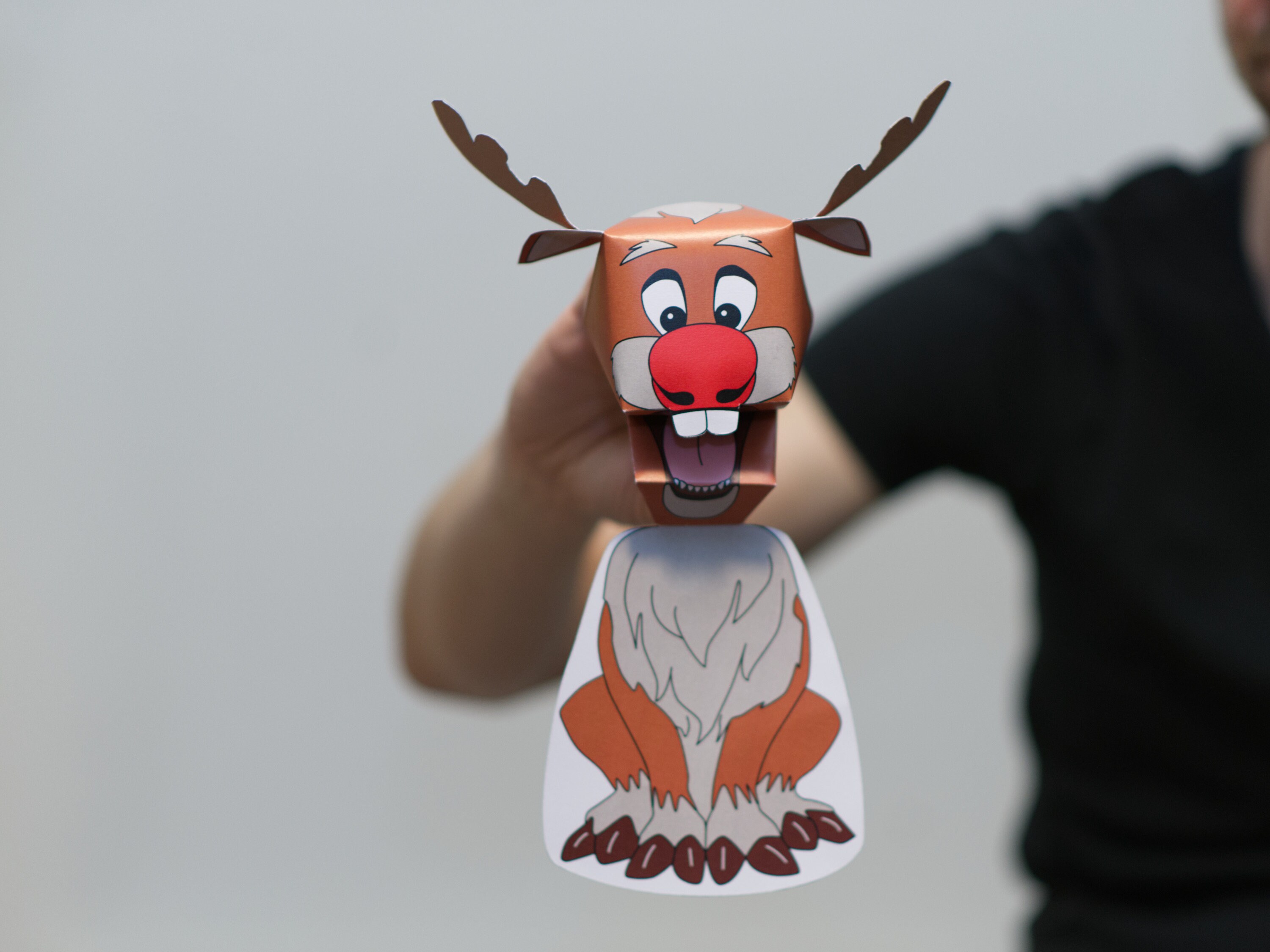Single-sheet Printable Paper Puppet Building Kit - Santa & Rudolf - Etsy
