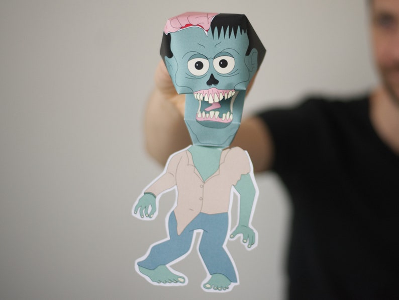 Single-sheet Printable Paper Puppet Building Kit - Zombie, Vampire ...