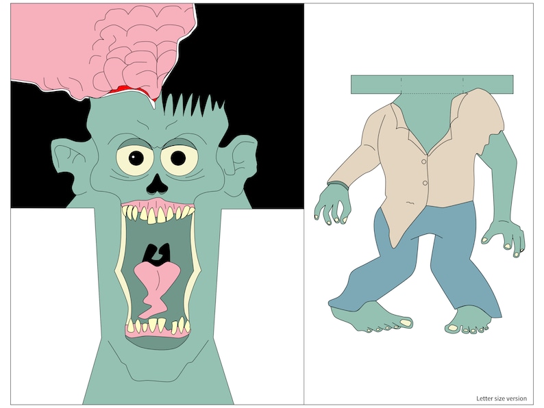 Single-sheet Printable Paper Puppet Building Kit - Zombie, Vampire ...