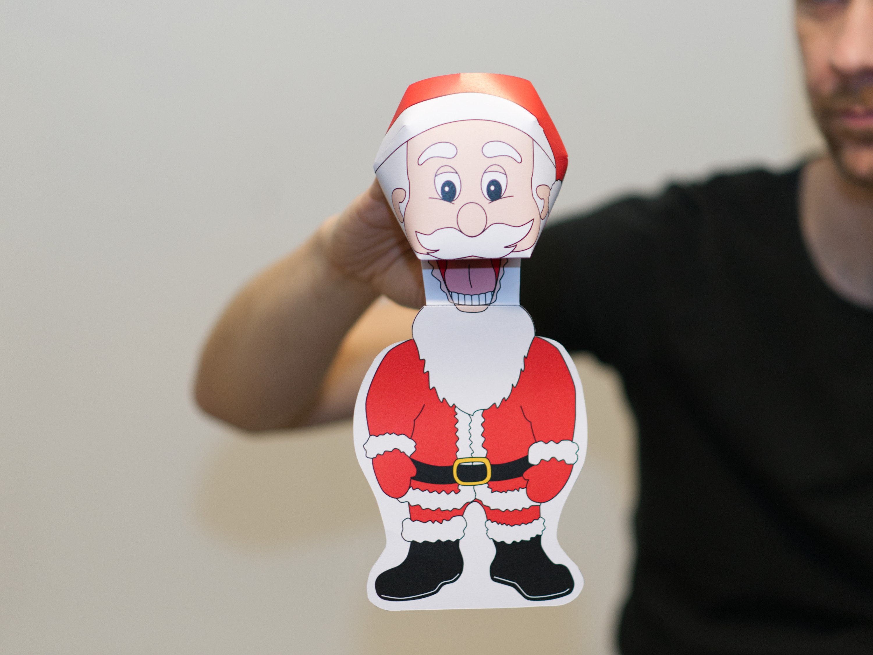Single-sheet Printable Paper Puppet Building Kit Santa & - Etsy