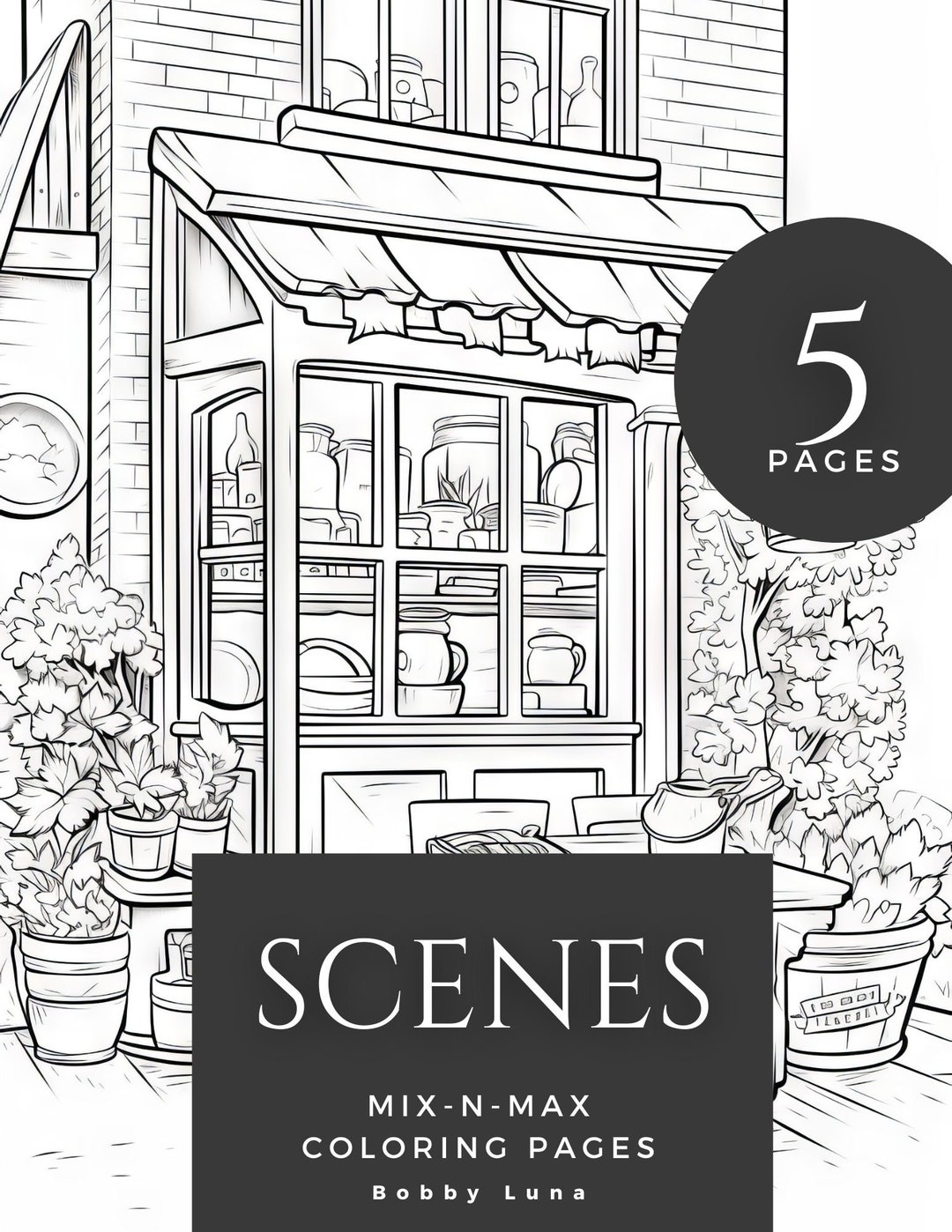Color Pages Coloring Pages Hometown Scenes - Etsy