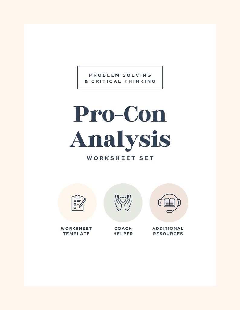 Worksheet PRO-CON Analysis - Etsy
