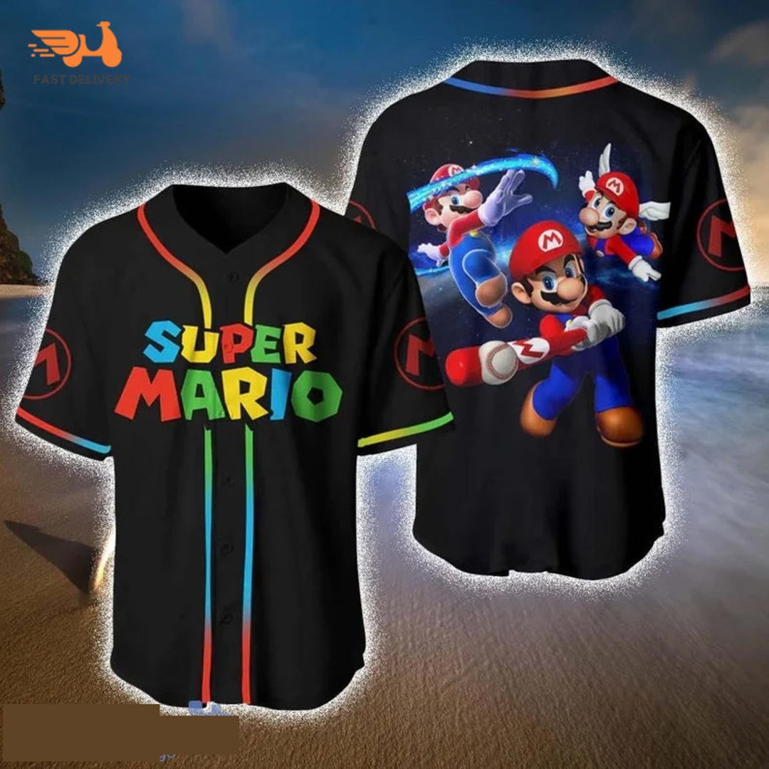 Super Mario Baseball Jersey Mario Shirt Mario Jersey Shirt - Etsy